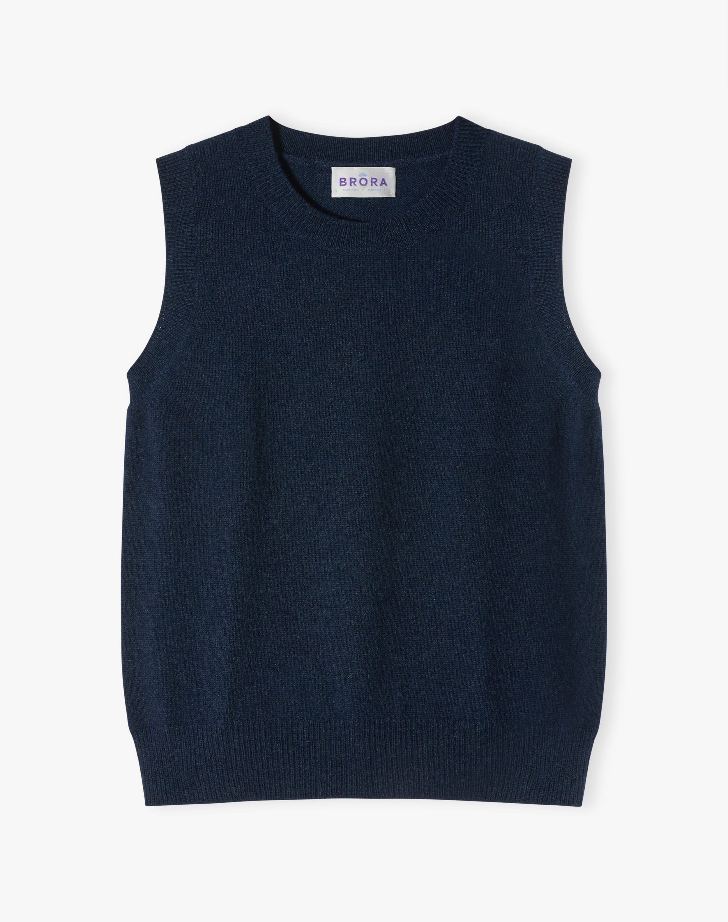 Cashmere Tank in French Navy | Layering Essentials | Brora Clearance