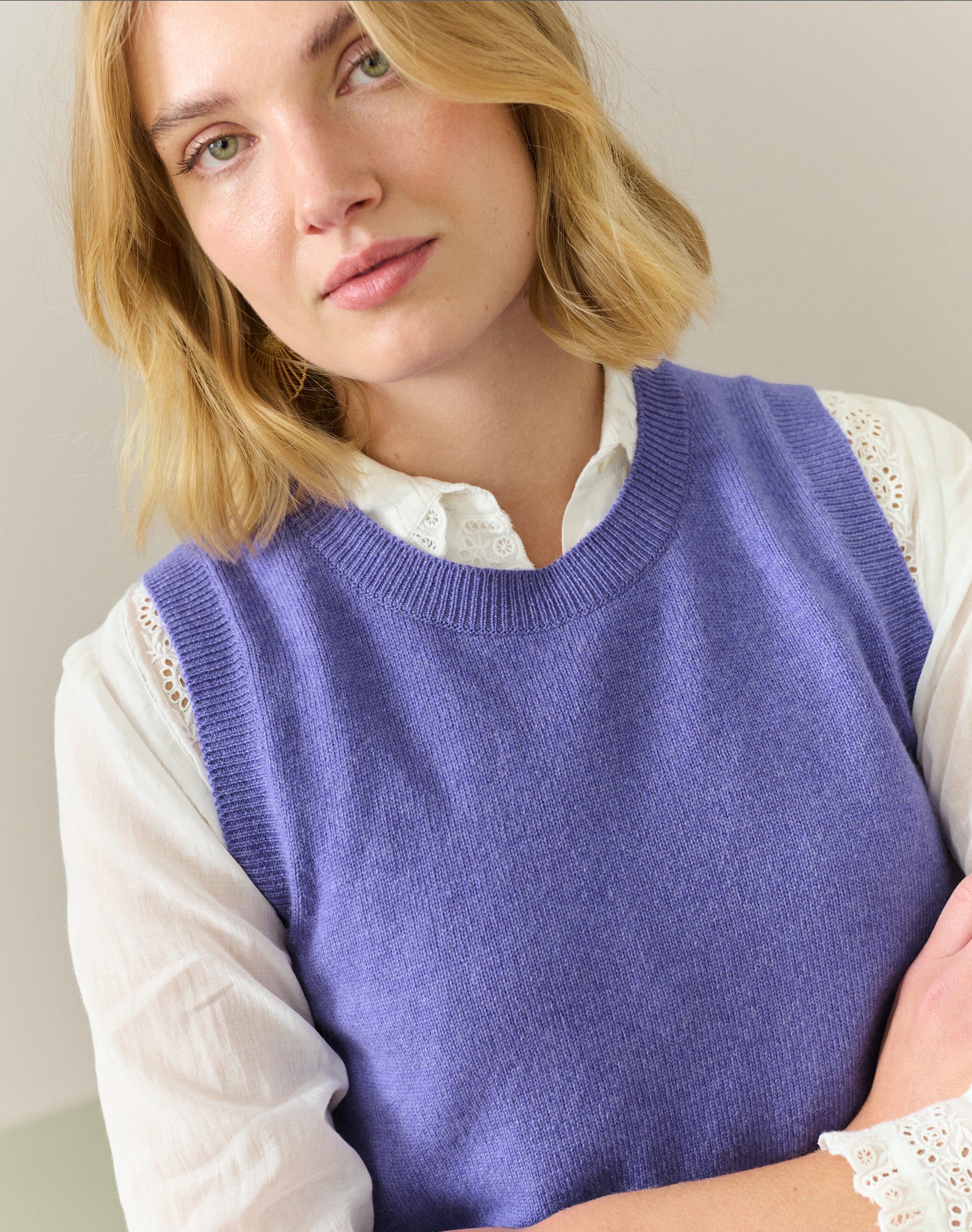 Women's Cashmere Tank in Wisteria | Women's Tops | Brora Fashion