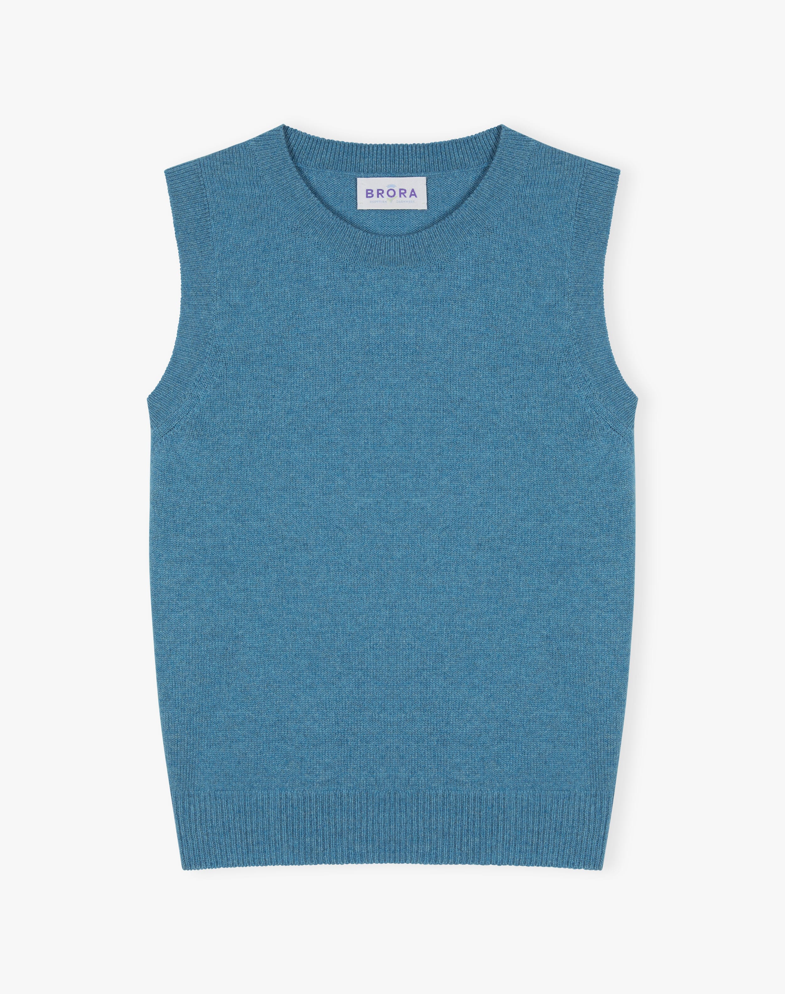 Cashmere Tank in Kingfisher | Women's Knitwear | Brora Fashion