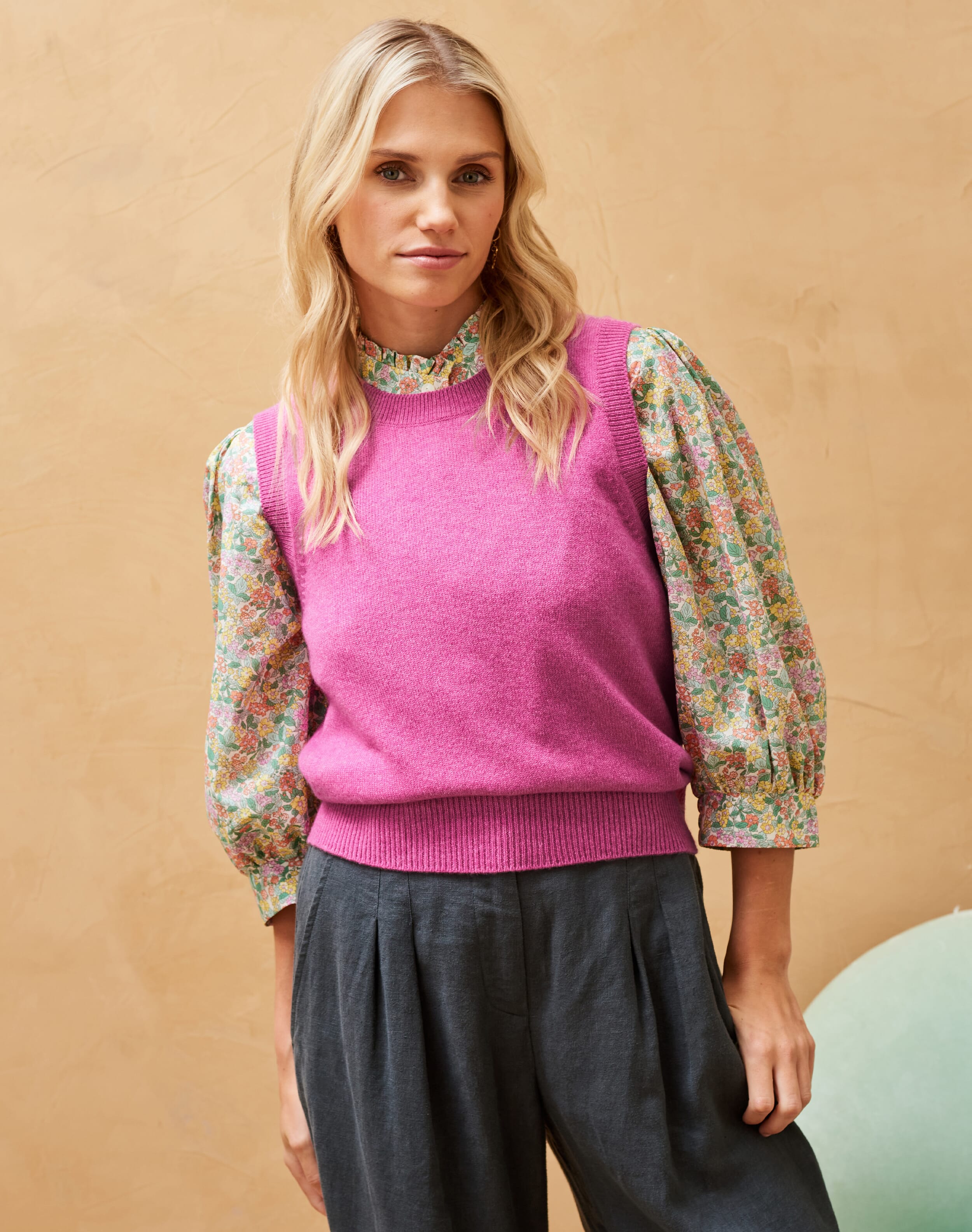 Cashmere Tank in Sweet Pea | Women's Knitwear | Brora