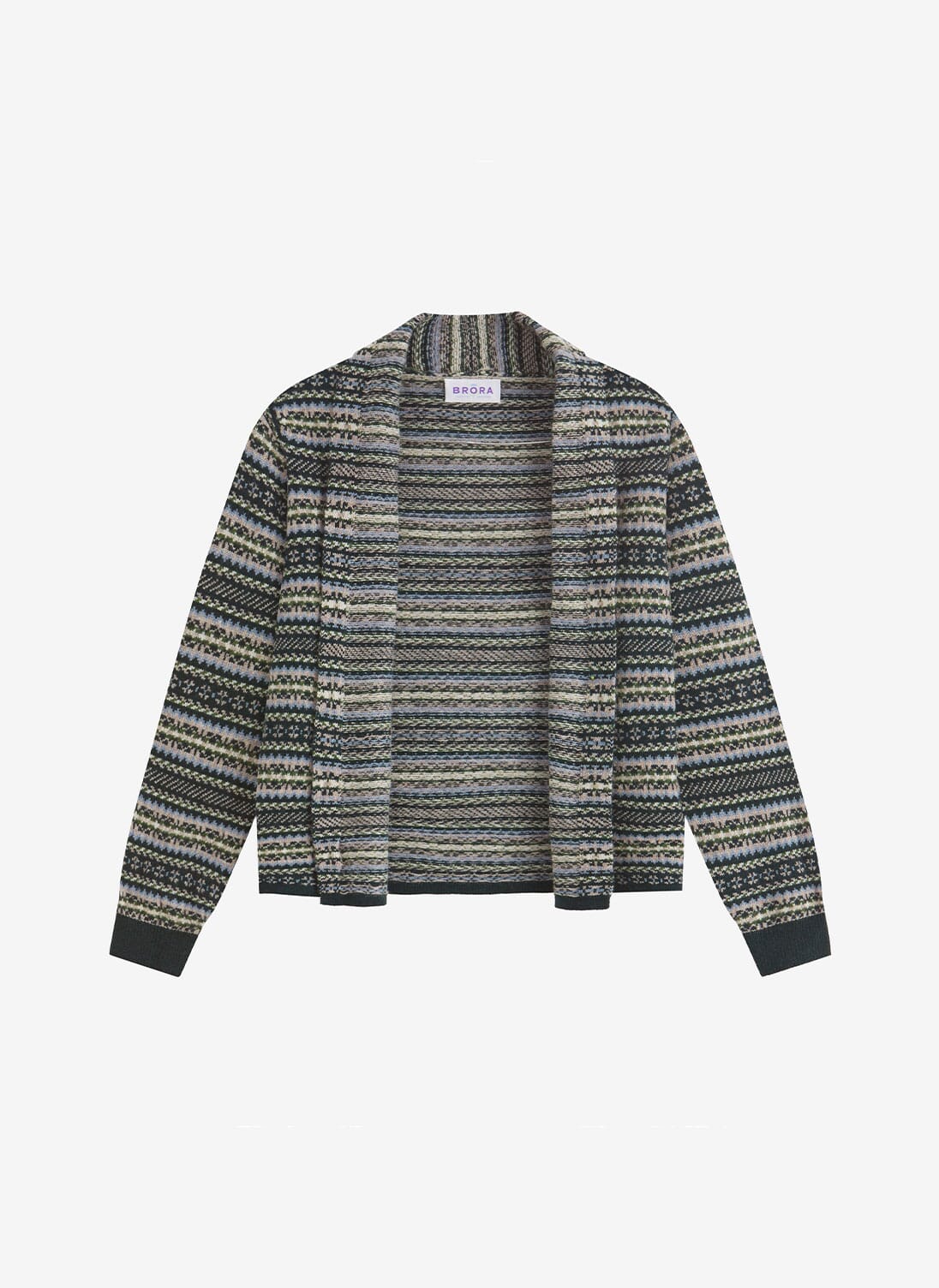 Pine Cashmere Fair Isle Shawl Cardigan | Women's Knitwear | Brora