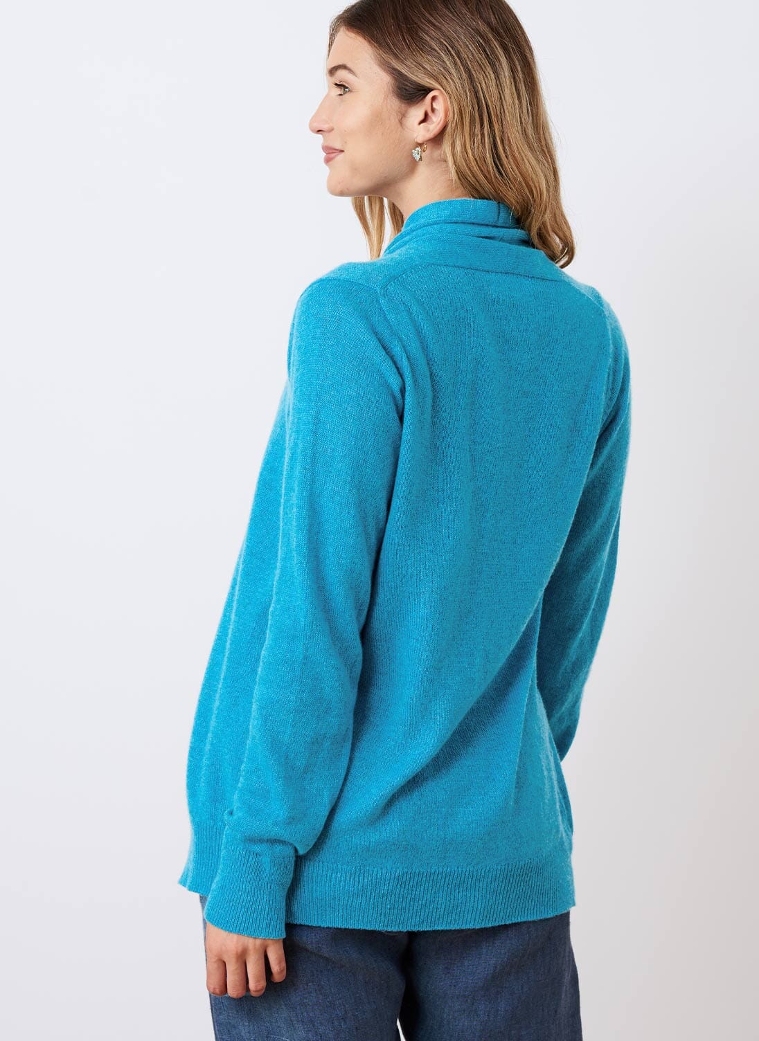 Turquoise Cashmere Gauzy Shawl Cardigan | Cardigans | Brora