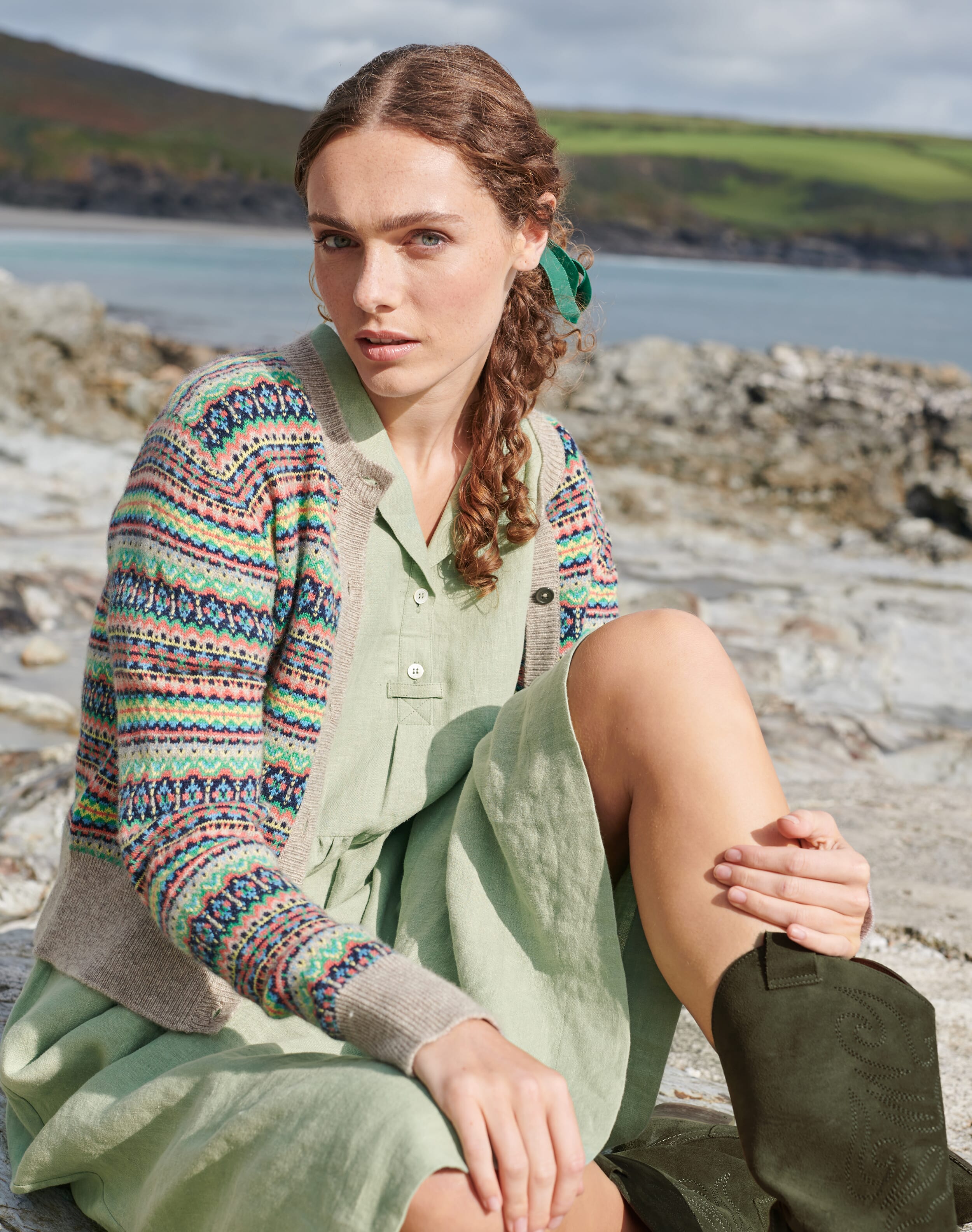 Ash Cashmere Fair Isle Cardigan | Knitwear | Brora Fashion