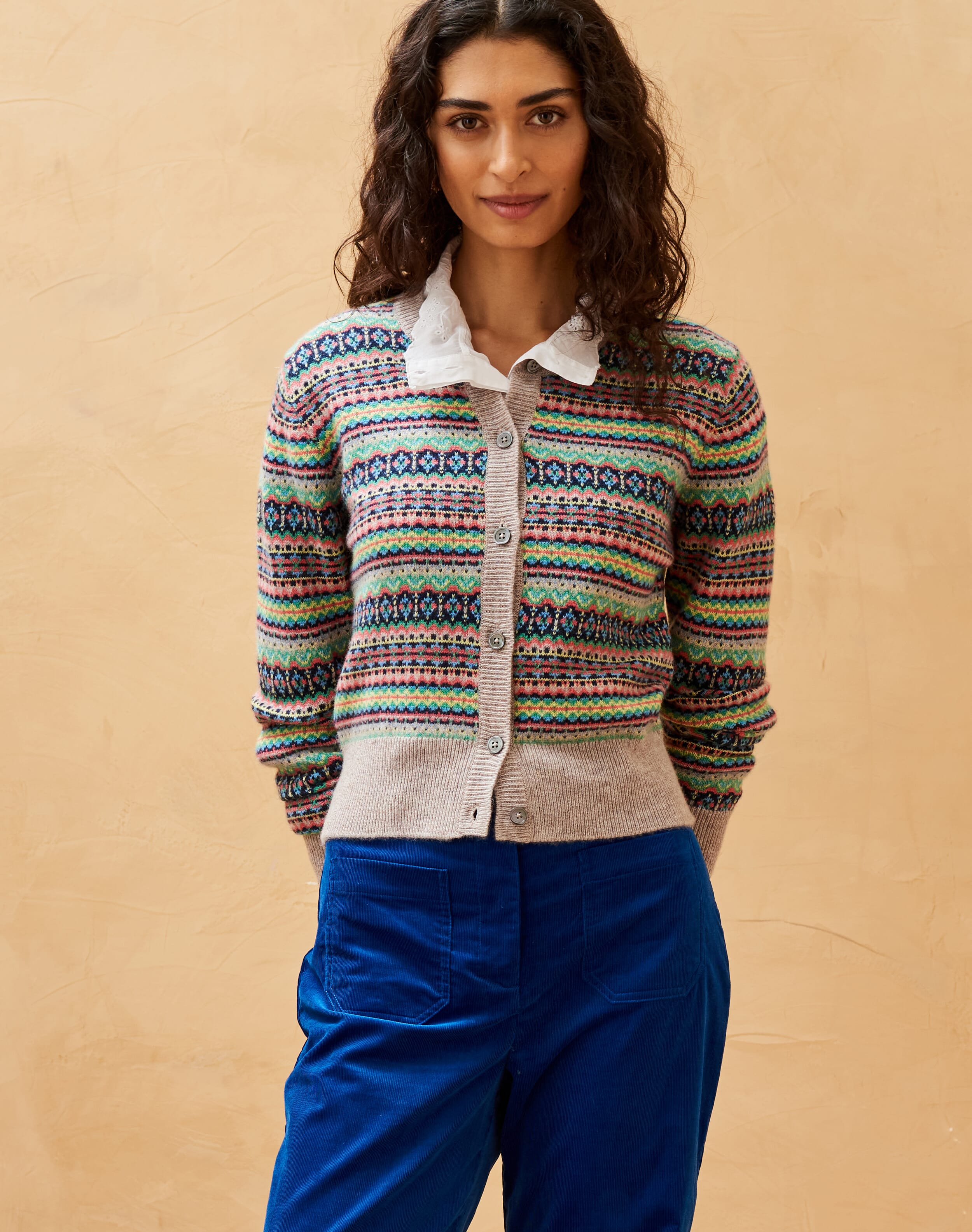 Ash Cashmere Fair Isle Cardigan | Knitwear | Brora Fashion