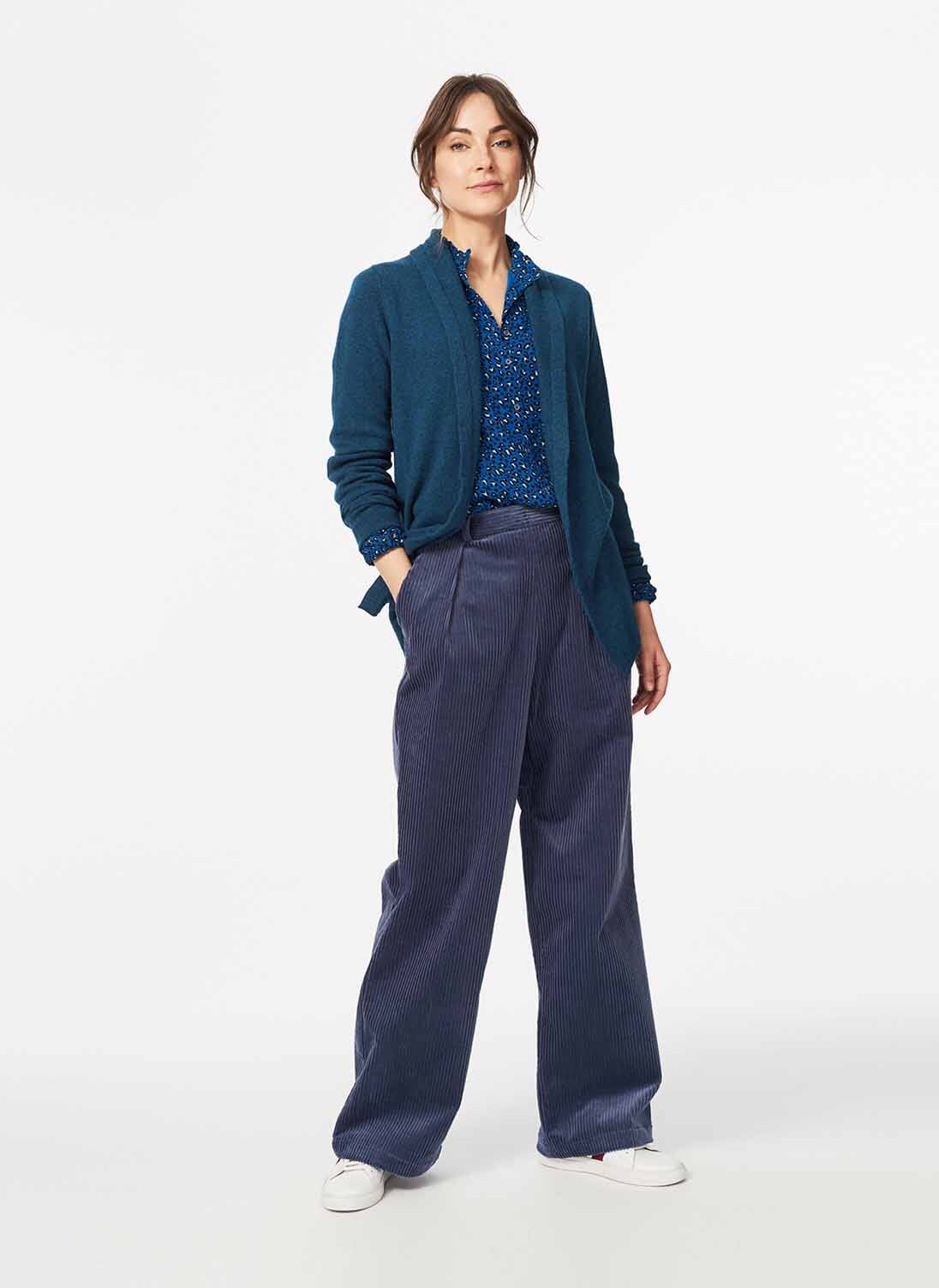 Teal Cashmere Gauzy Shawl Cardigan | Women's Cashmere | Brora