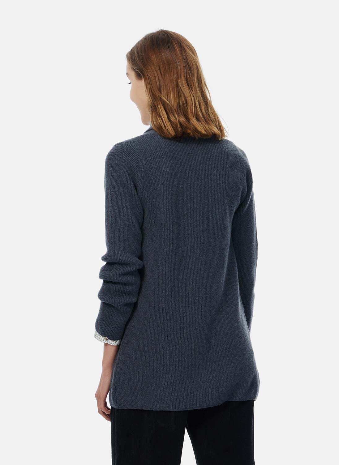 Cashmere Shawl Ribbed Cardigan | Brora.co.uk