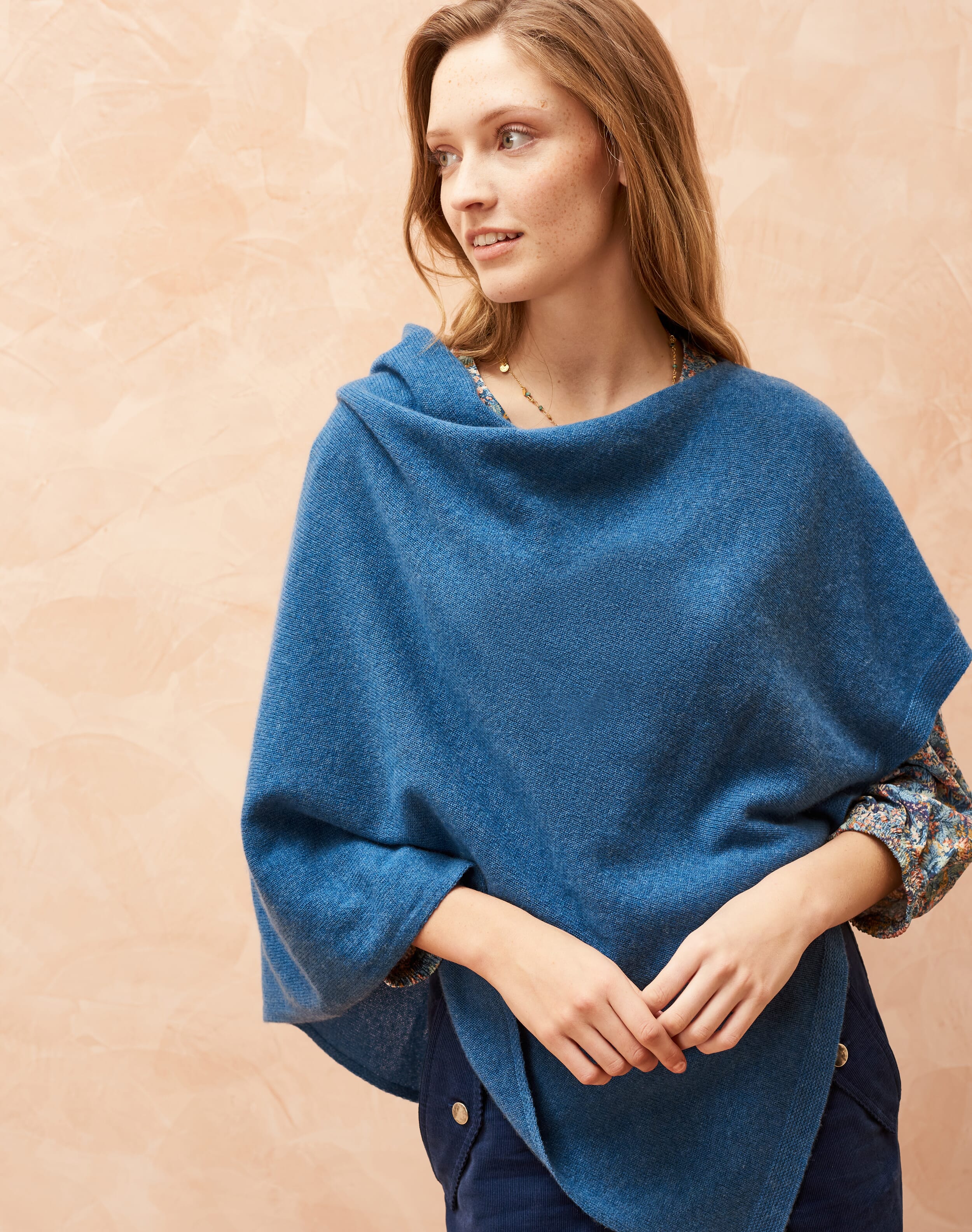 Sorrel Cashmere Gauzy Knit Poncho | Women's Cashmere | Brora