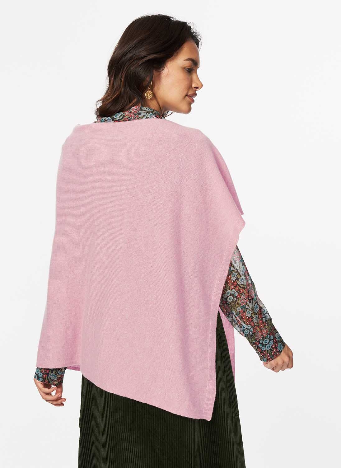 Wild Rose Cashmere Gauzy Knit Poncho | Ponchos & Capes | Brora