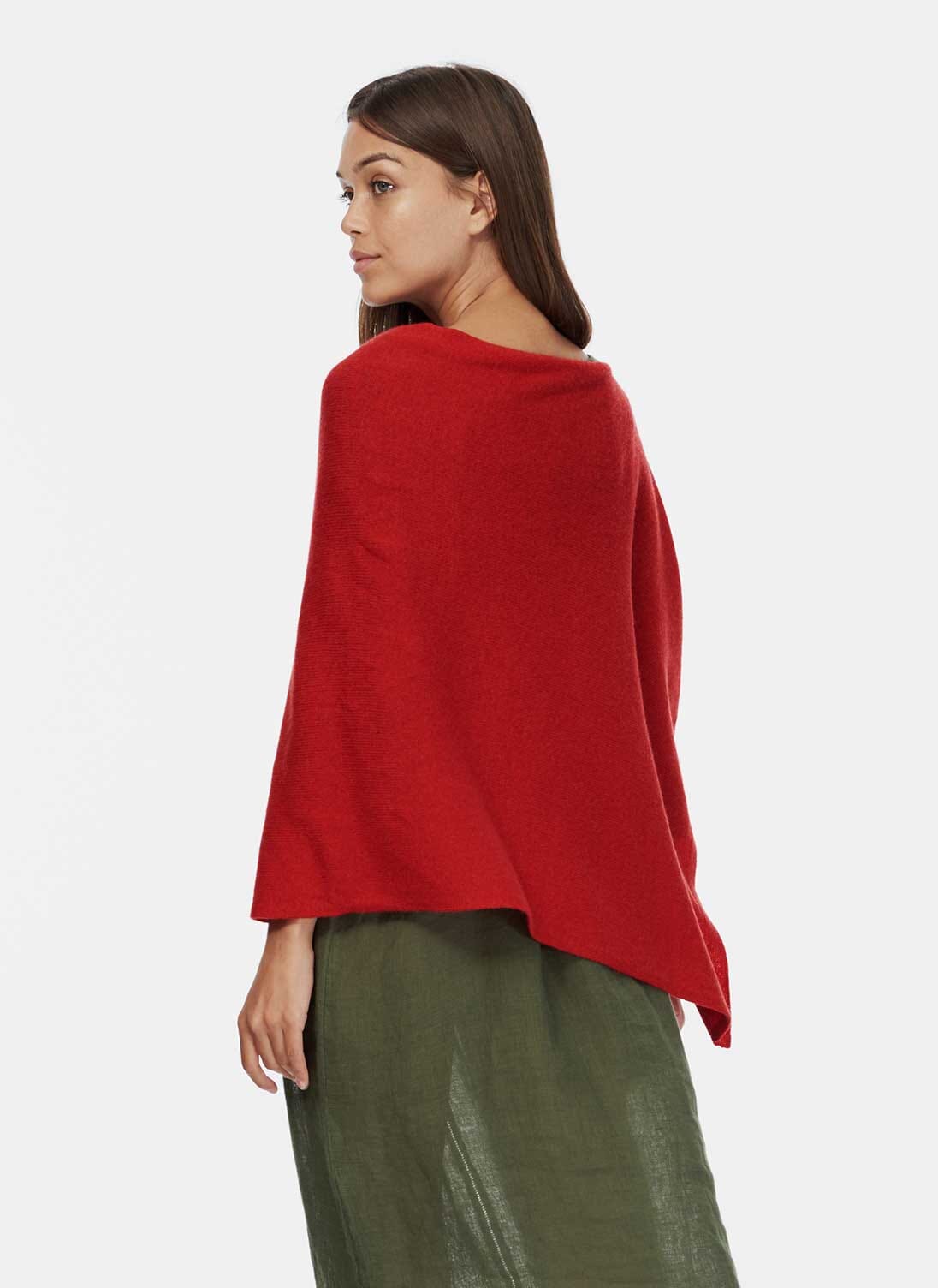 Cardinal Cashmere Gauzy Knit Poncho | Ponchos & Capes | Brora