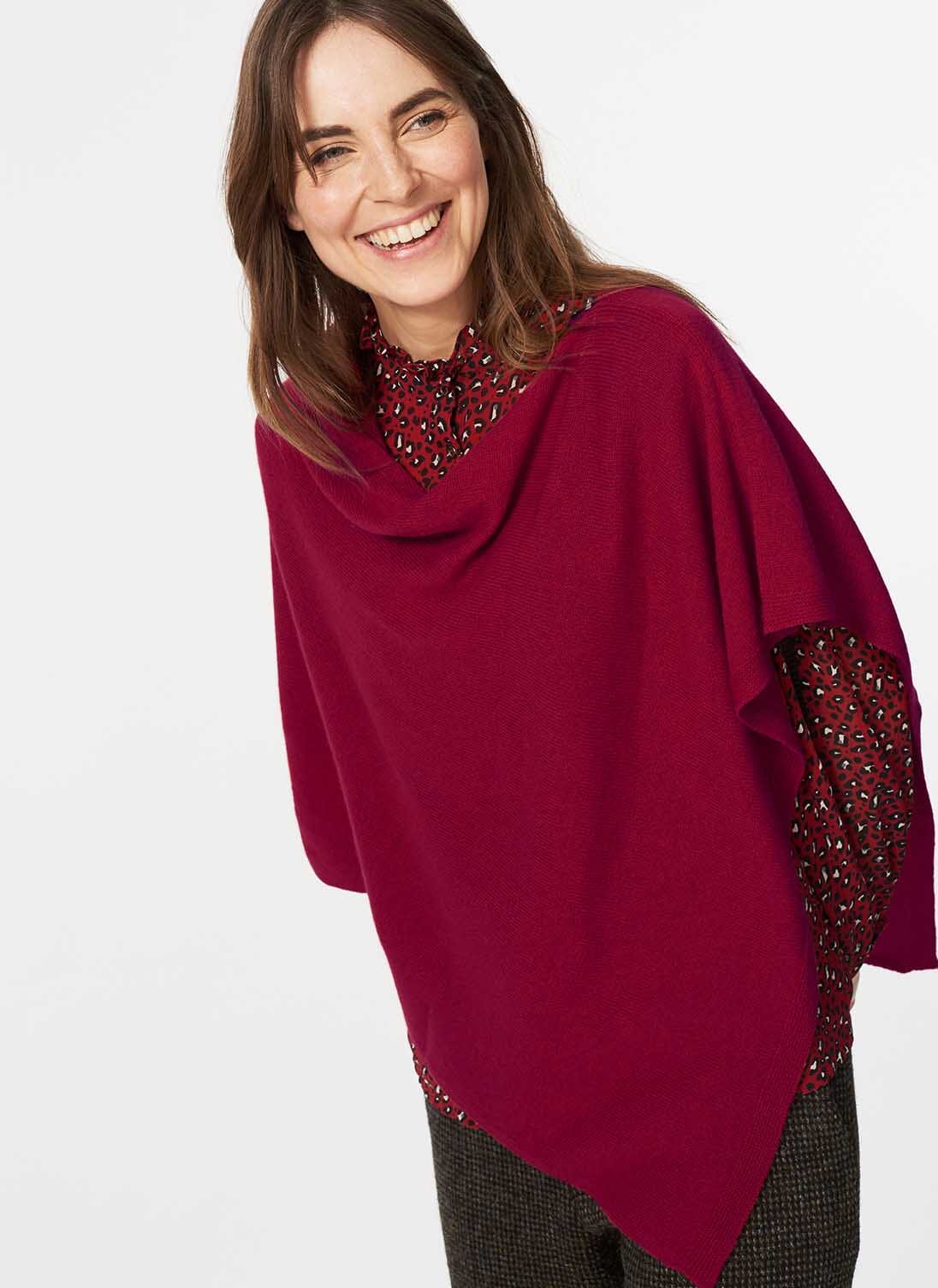 Chilli Cashmere Gauzy Knit Poncho | Ponchos & Capes | Brora