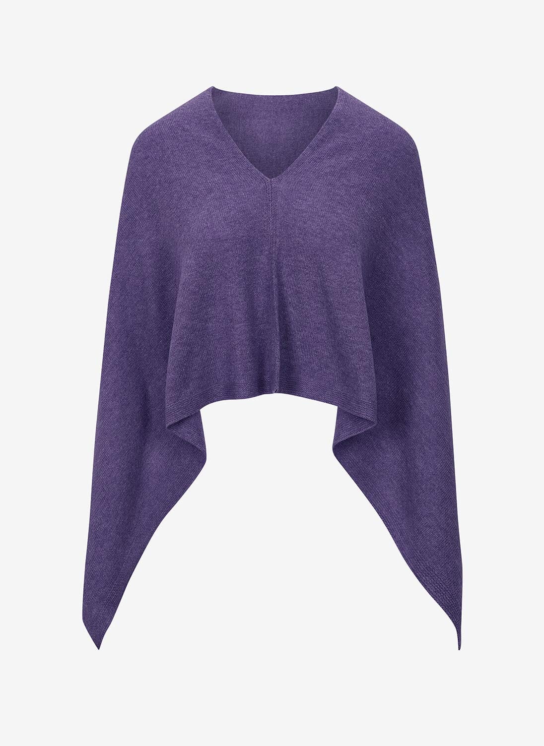 Violet Cashmere Gauzy Knit Poncho | Ponchos & Scarves | Brora