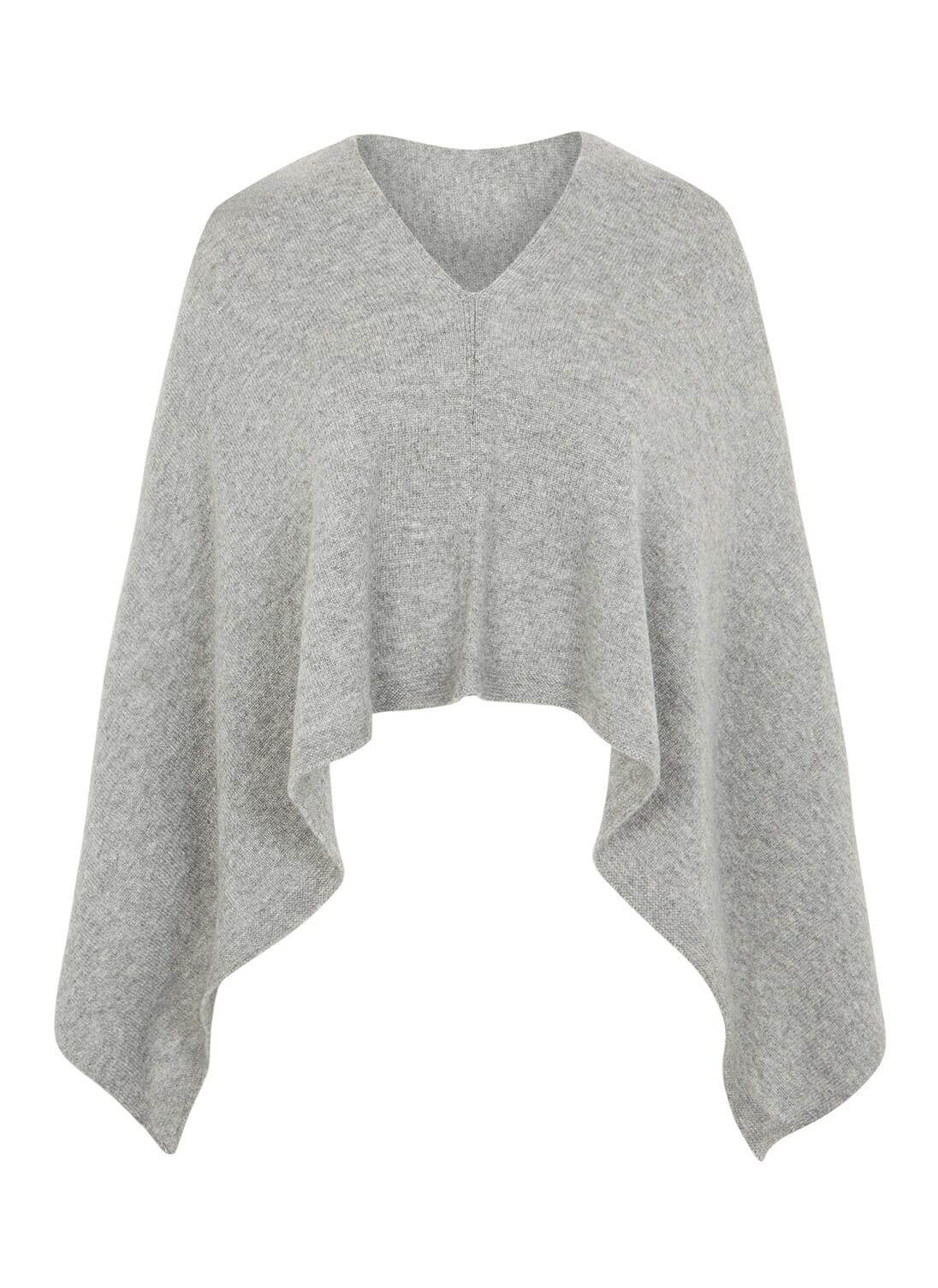 Silver Cashmere Gauzy Knit Poncho | Ponchos & Capes | Brora