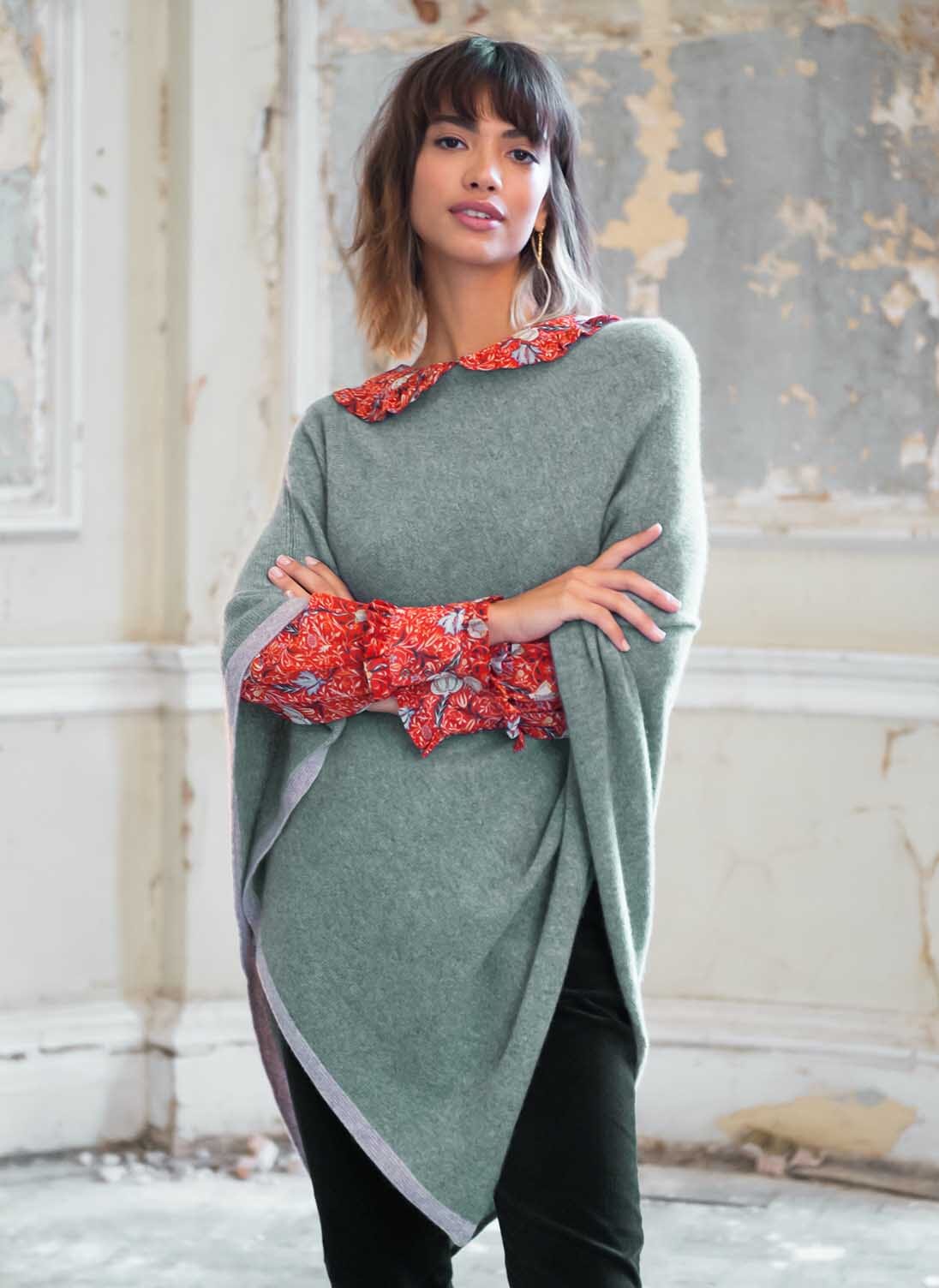 Mercury & Ash Cashmere Poncho | Women's Poncho | Brora UK