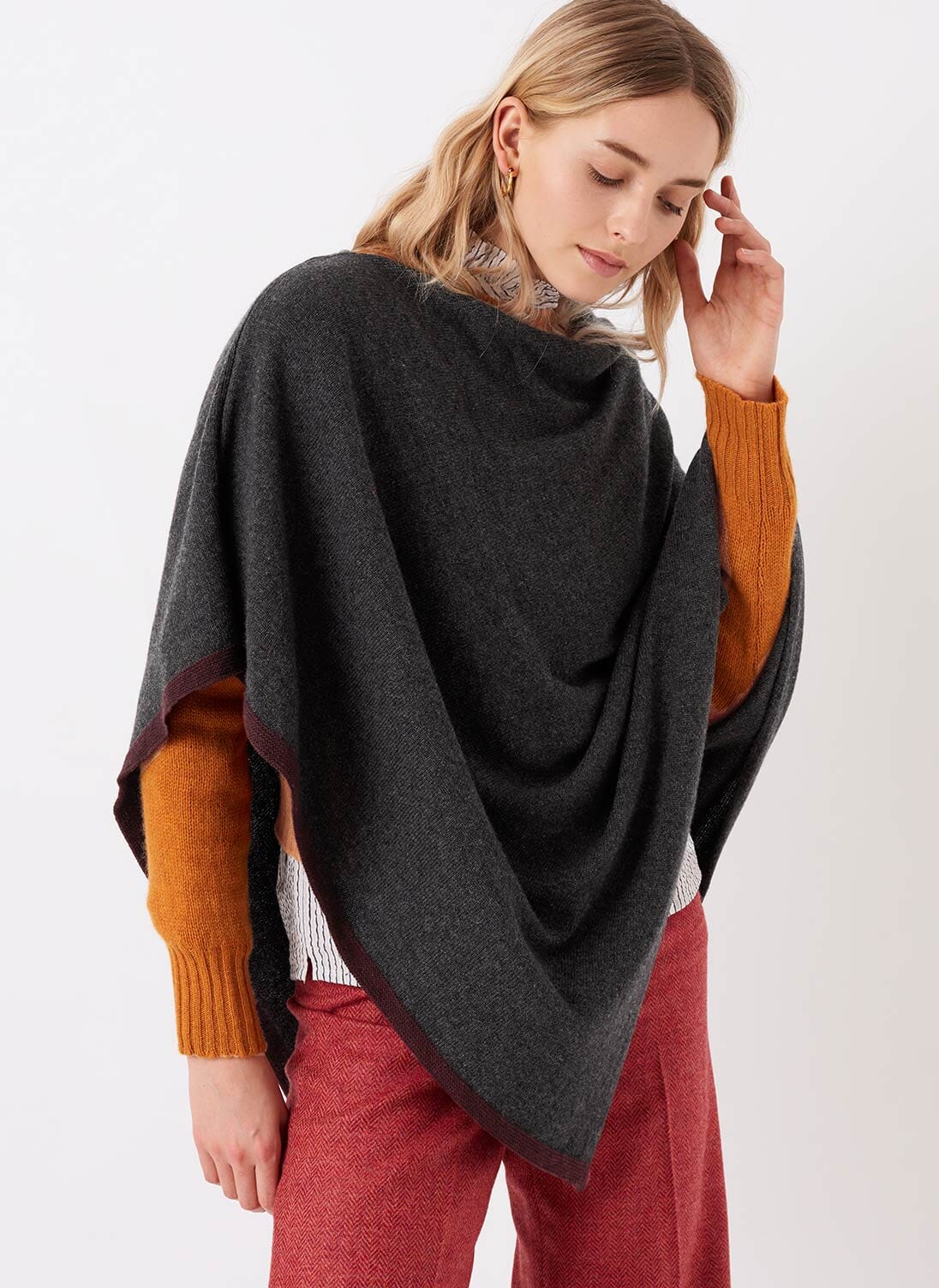 Carbon Cashmere Poncho | Ponchos & Scarves | Brora Online