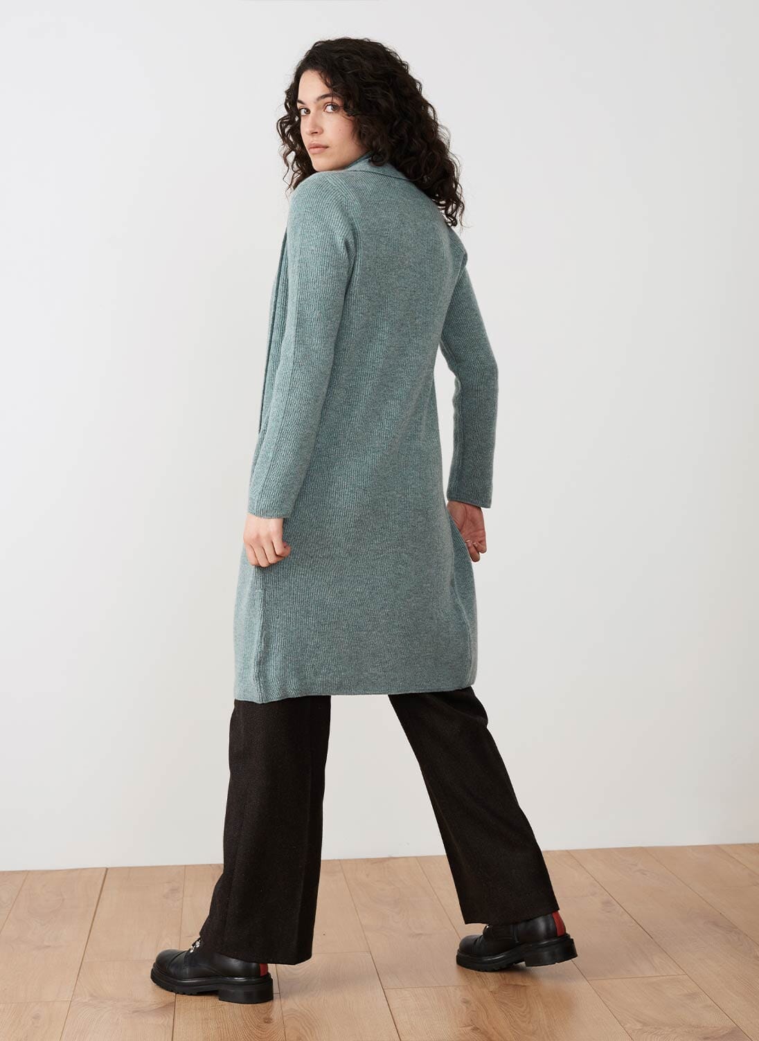 Mercury Cashmere Shawl Ribbed Cardigan | Women's Knitwear | Brora