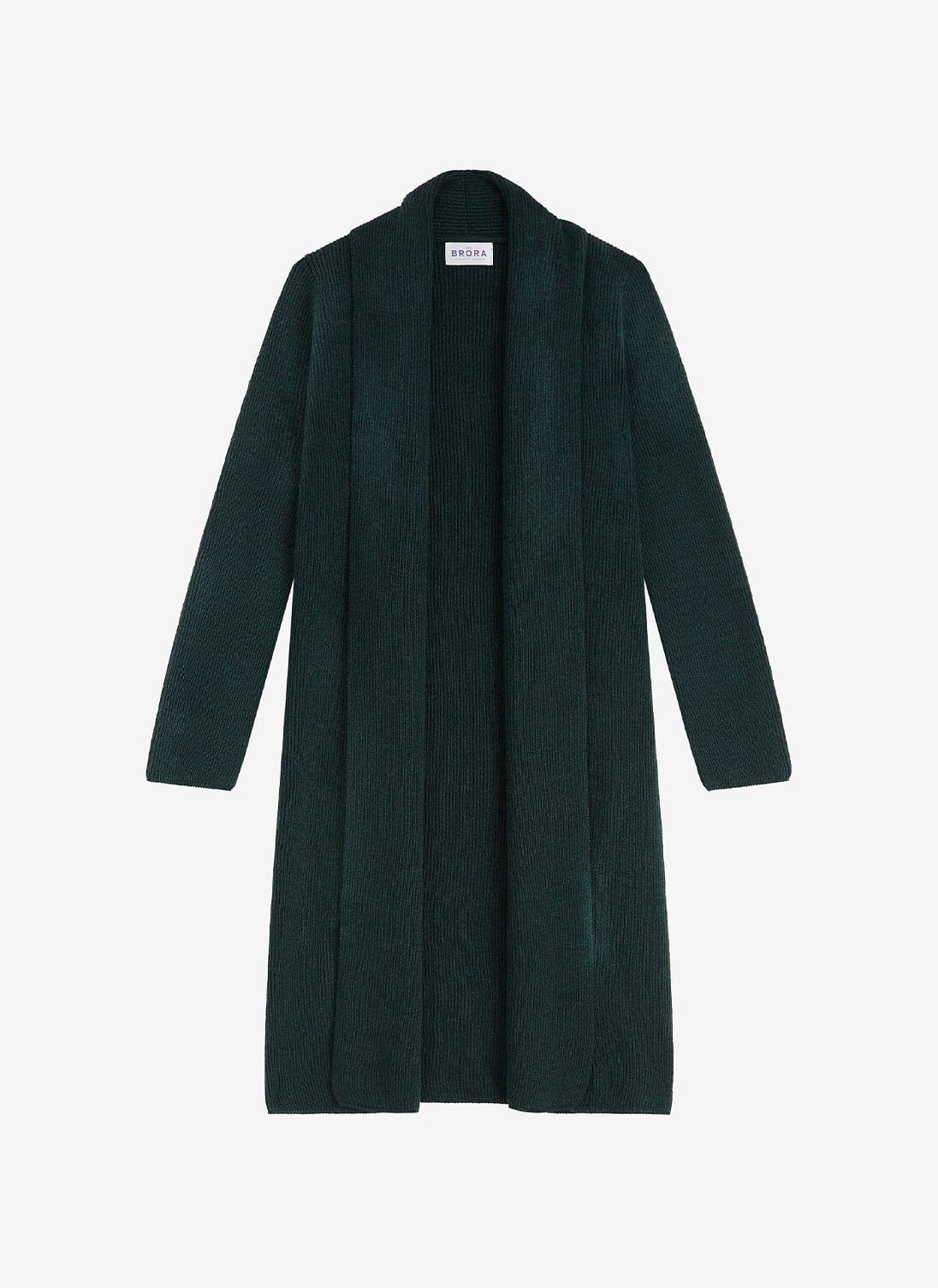 Pine Cashmere Shawl Ribbed Cardigan | Women's Knitwear | Brora