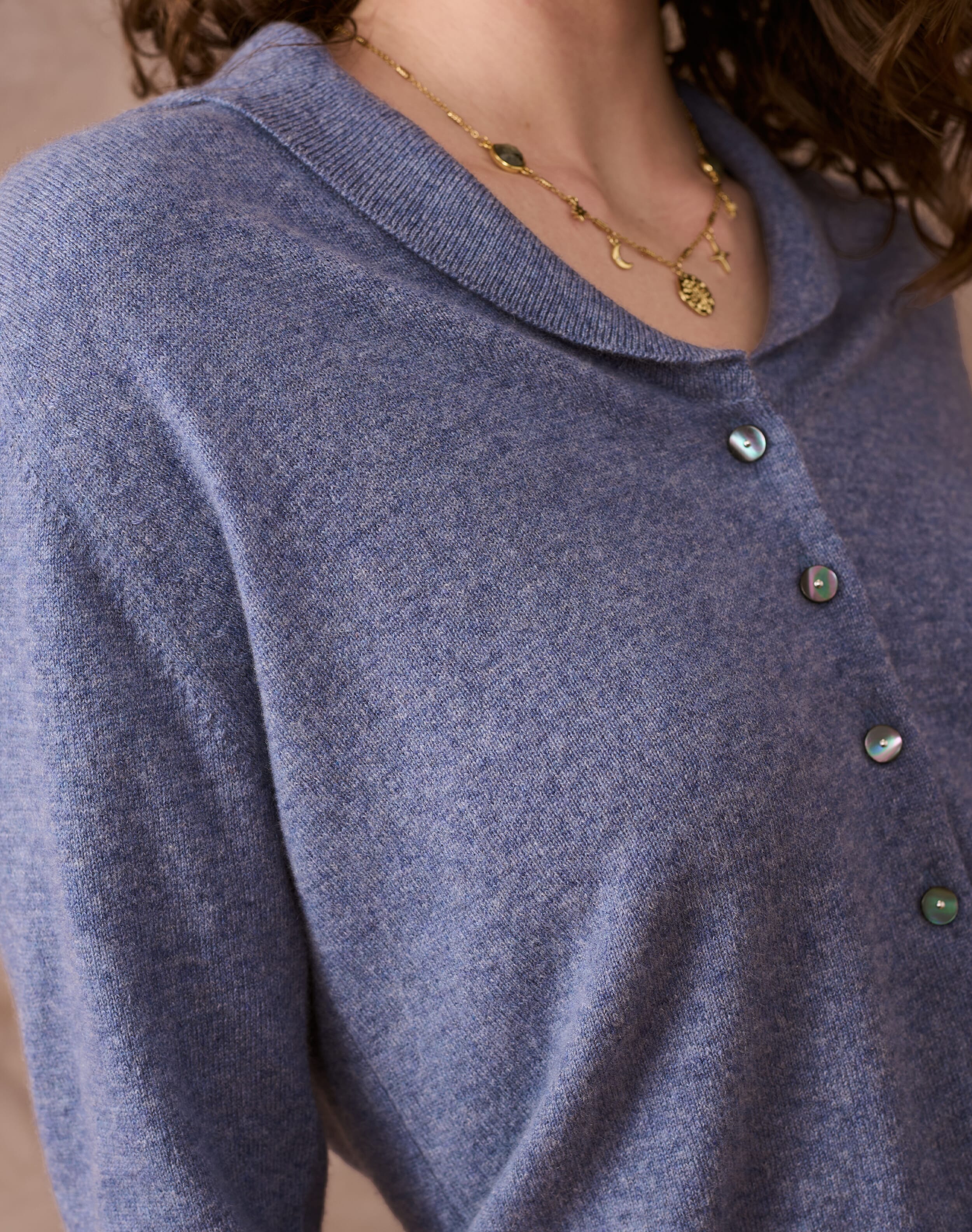Blue Cashmere Vintage Cardigan | Women's Knitwear | Brora Sale