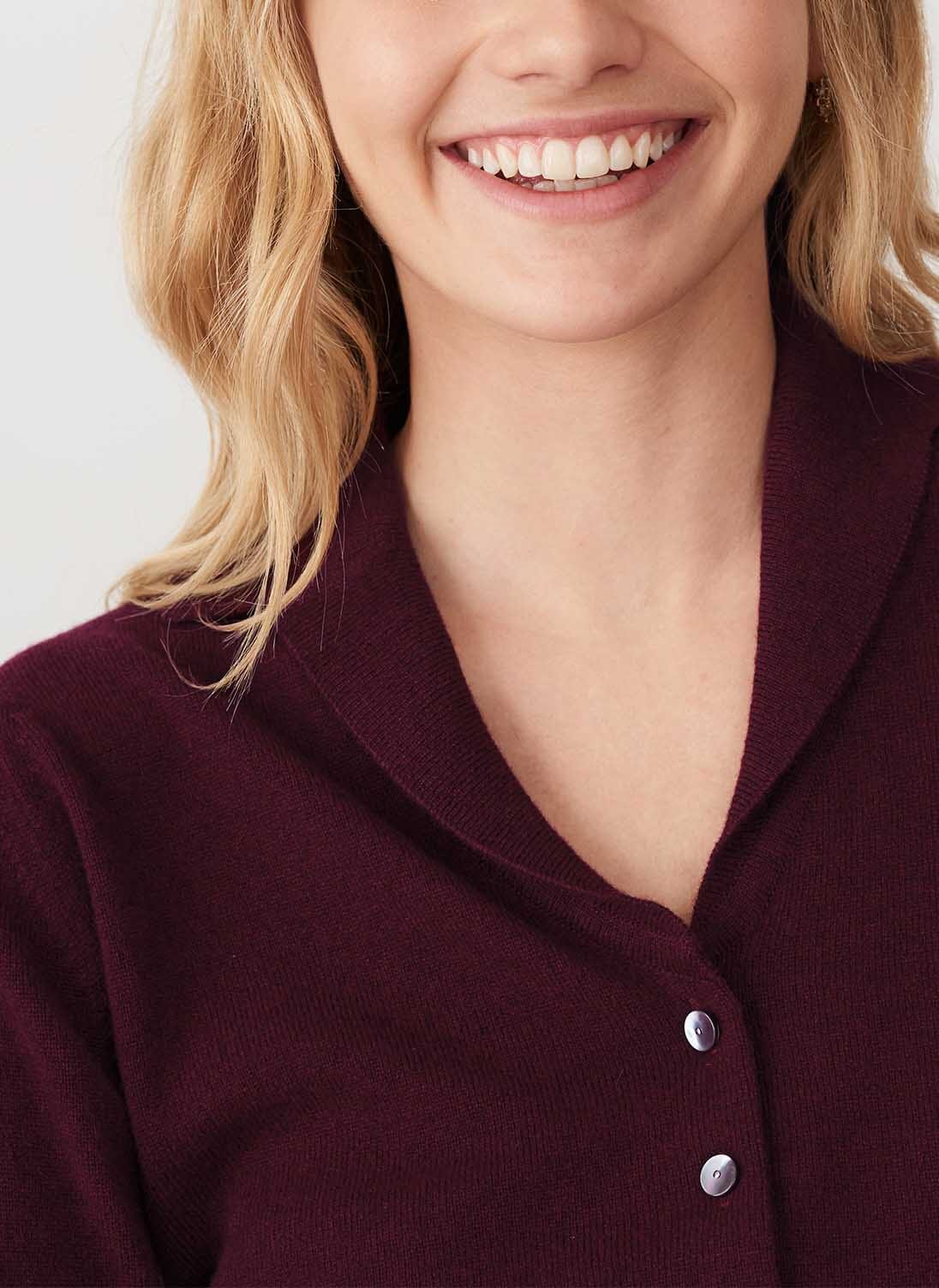 Berry Cashmere Vintage Collar Cardigan | Women's Cardigans | Brora