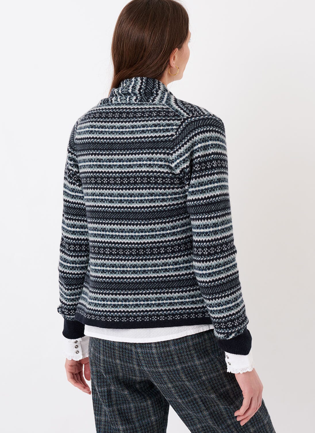 Women's Midnight Cashmere Fair Isle Shawl Cardigan | Brora