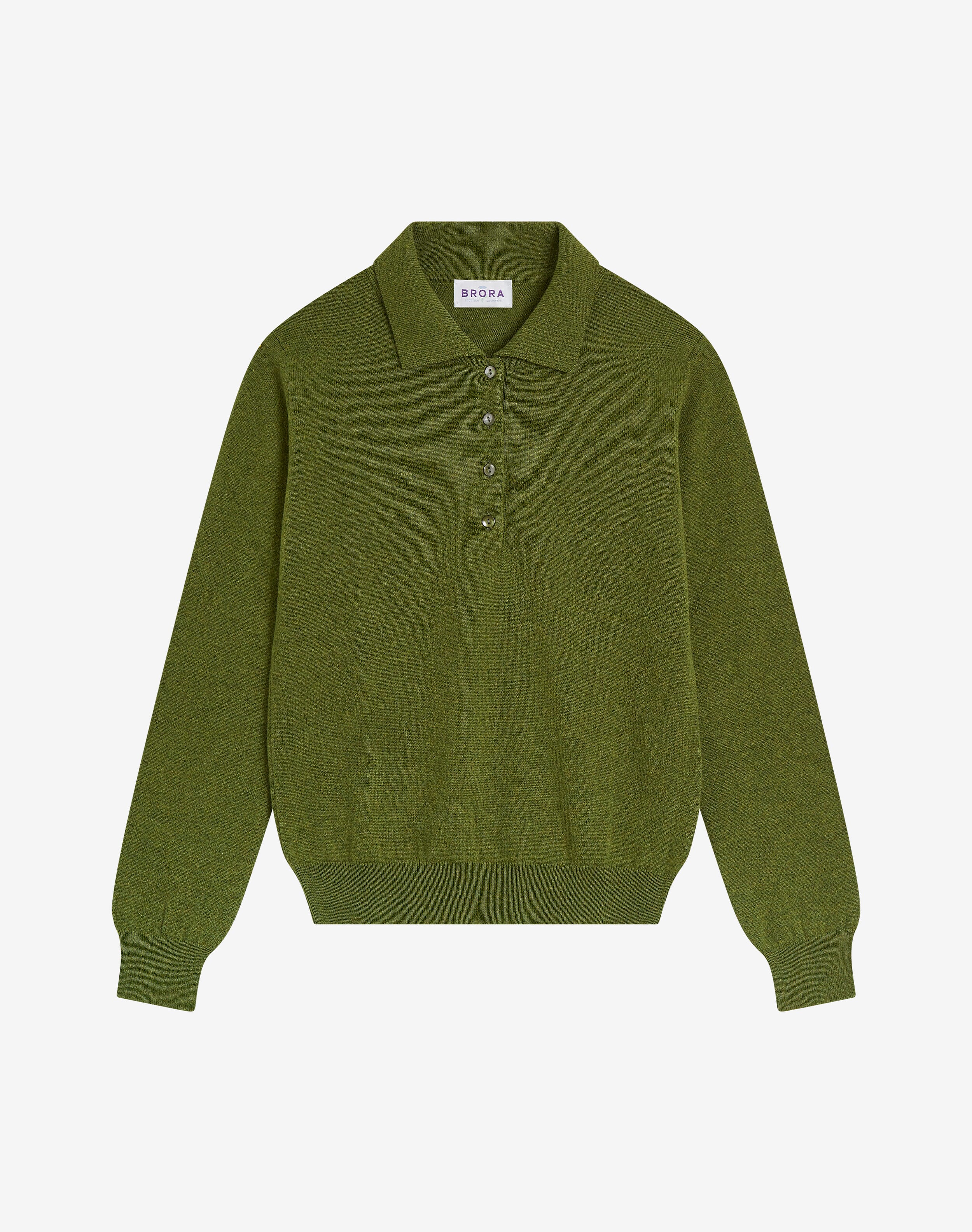 Cashmere Cropped Cardigan in Moss | Women's Knitwear | Brora