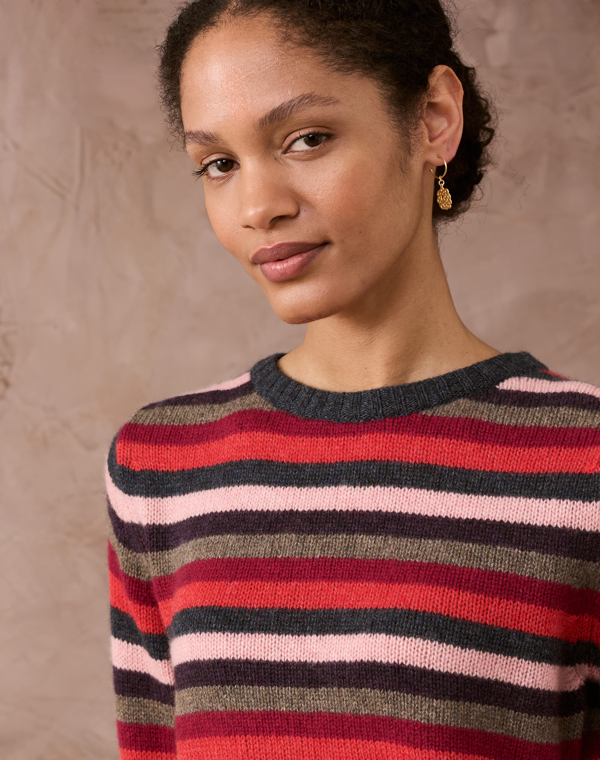 Women's Cashmere Stripe Jumper in Steel | Brora Sale