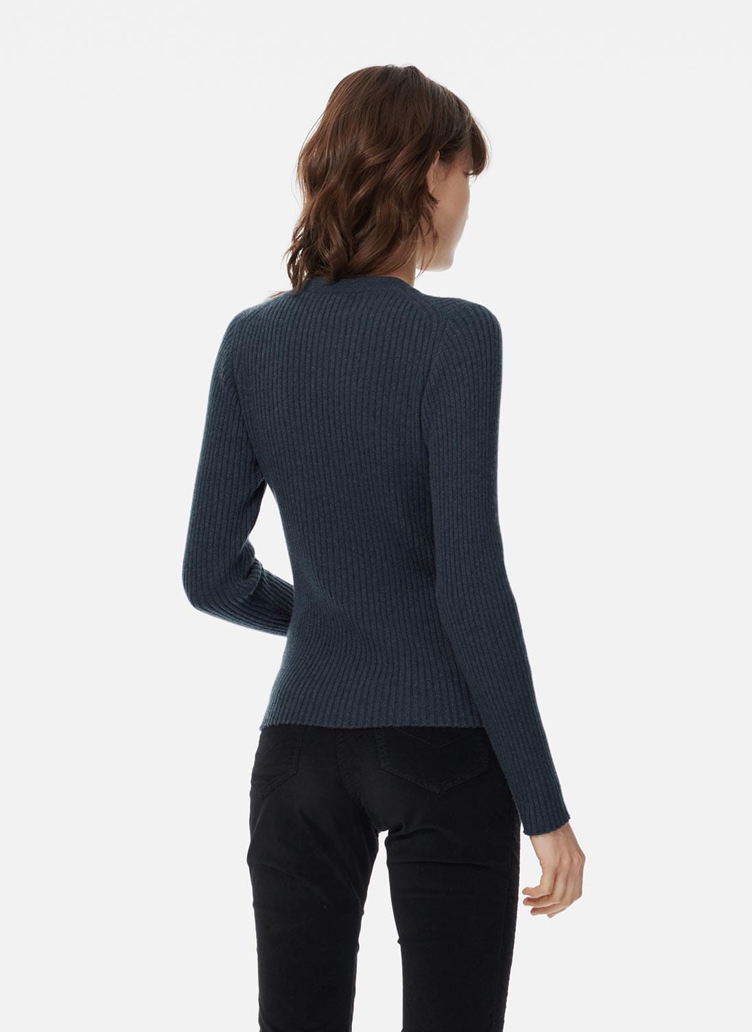 Cashmere Skinny Rib Jumper | Women's Jumpers | Brora