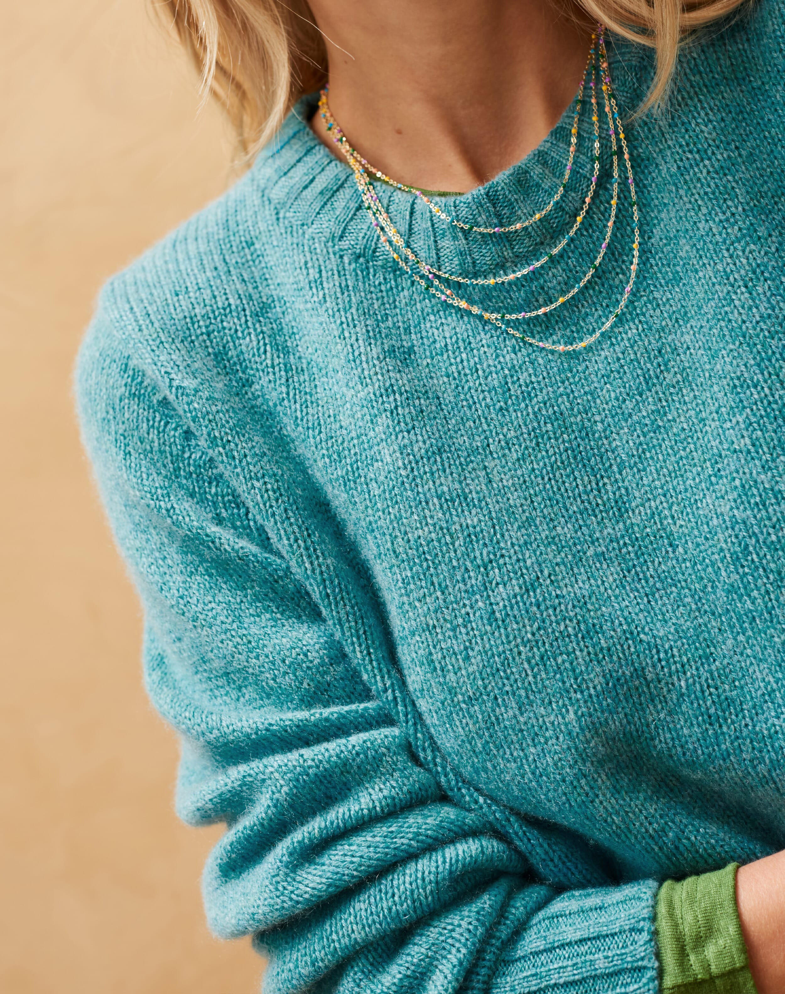 Cashmere Gauzy Jumper in Ocean | Women's Knitwear | Brora
