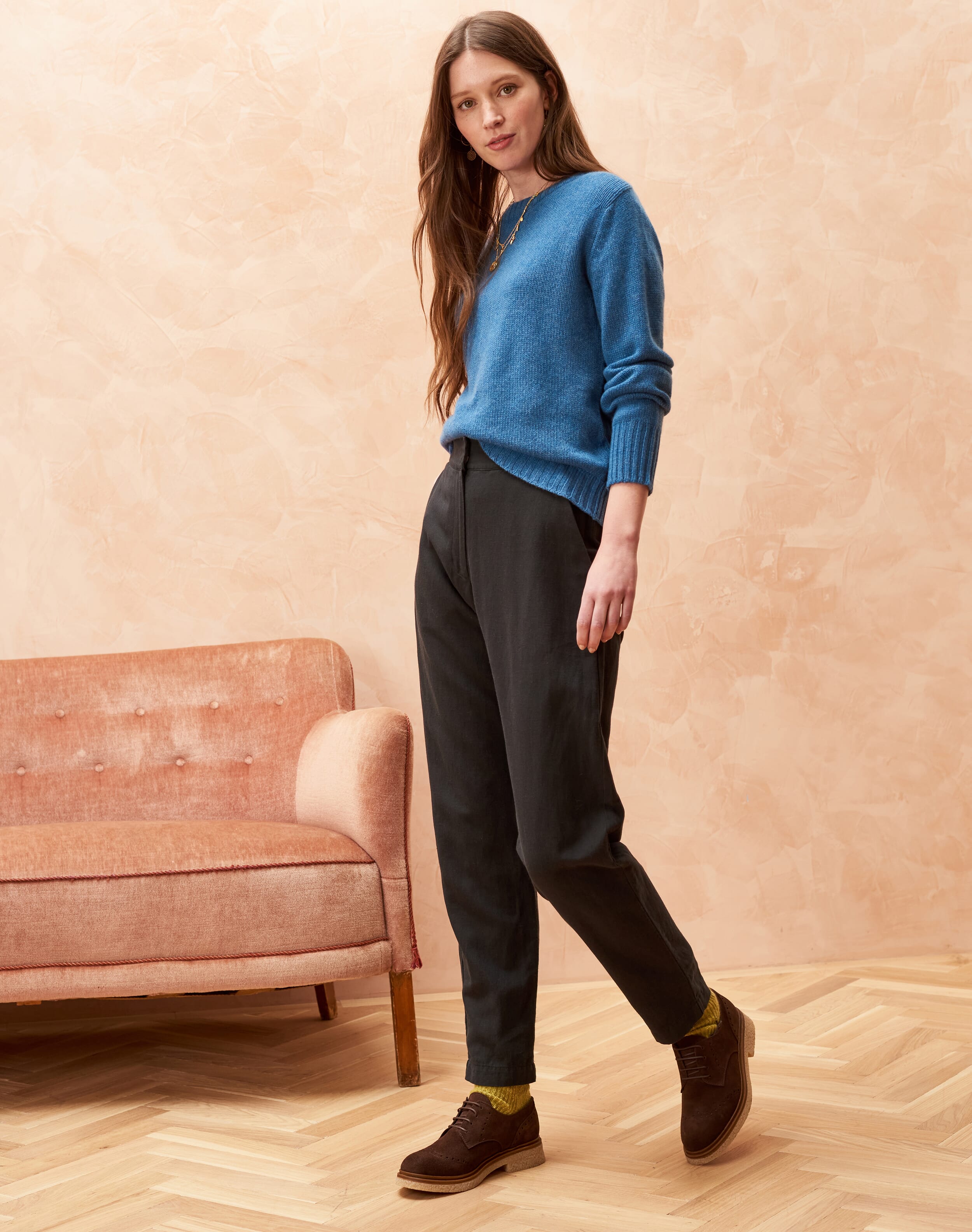 Scottish Cashmere Gauzy Jumper in Dusk | Knitwear | Brora