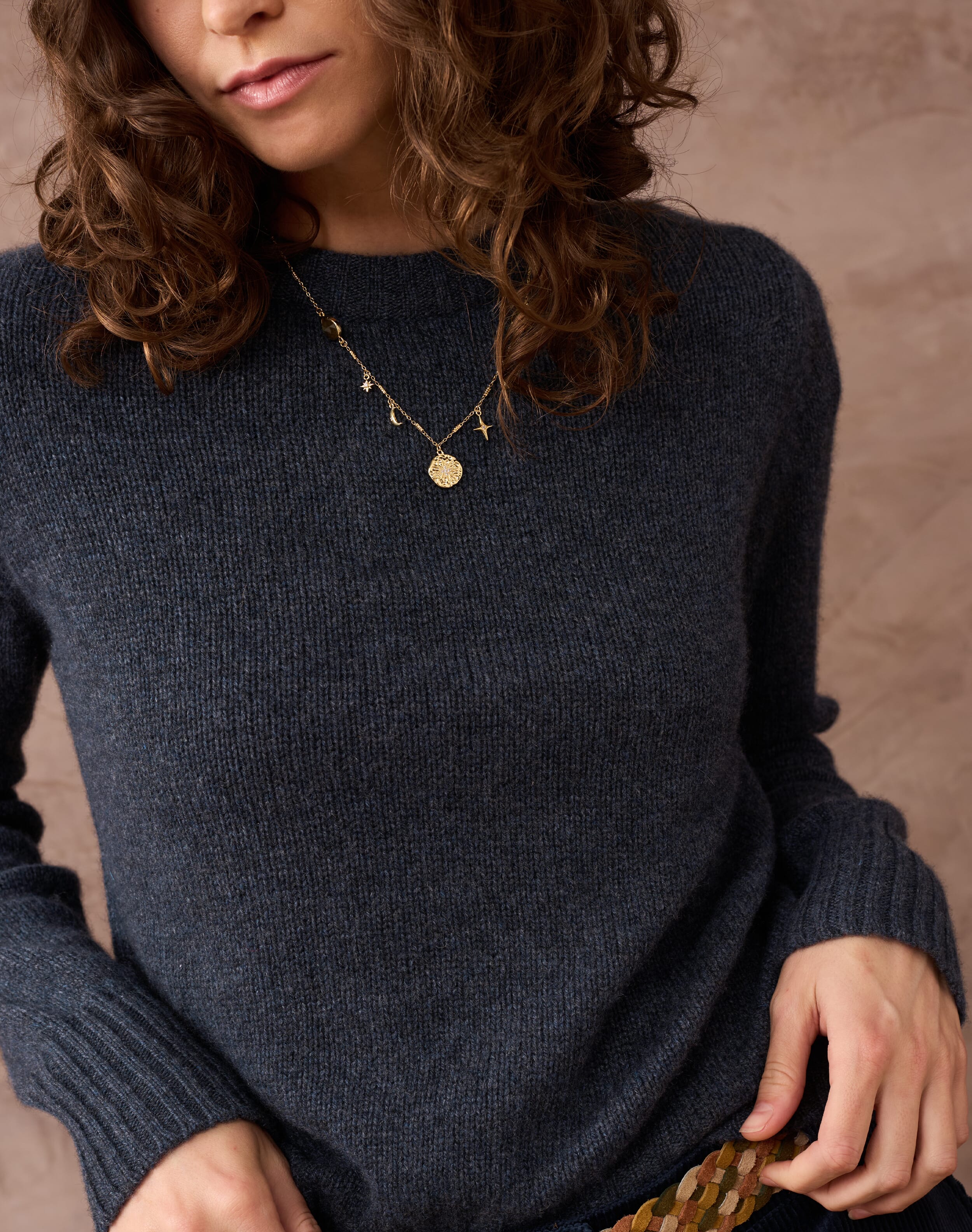 Navy Cashmere Gauzy Jumper | Women's Jumpers | Brora Sale