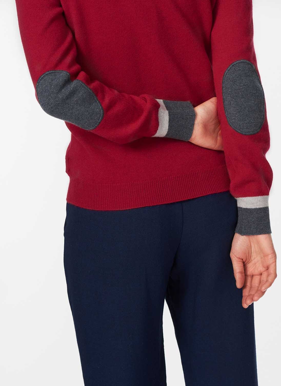 Chilli Cashmere Elbow Patch Jumper | Women's Cashmere | Brora