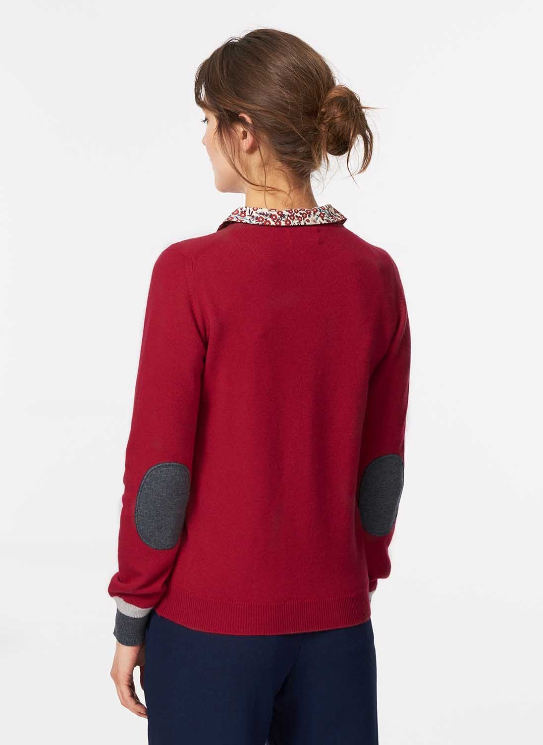 Chilli Cashmere Elbow Patch Jumper | Women's Cashmere | Brora