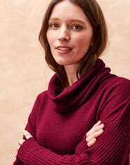 Scottish Cashmere Gauzy Polo Neck In Midnight Knitwear Brora
