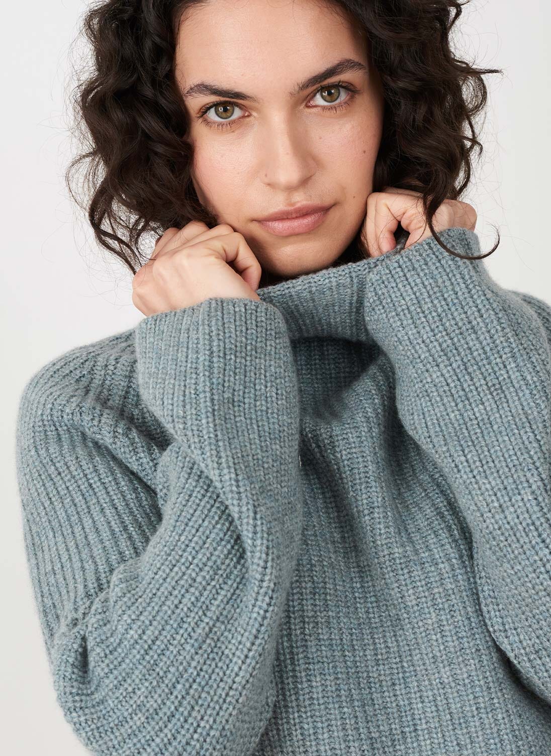 Mercury Cashmere Ribbed Funnel Neck | Women's Polo Necks | Brora