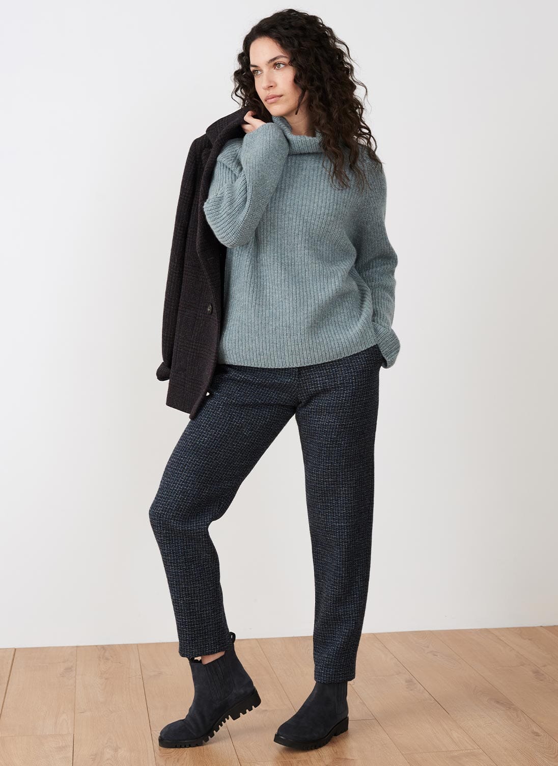 Mercury Cashmere Ribbed Funnel Neck | Women's Polo Necks | Brora