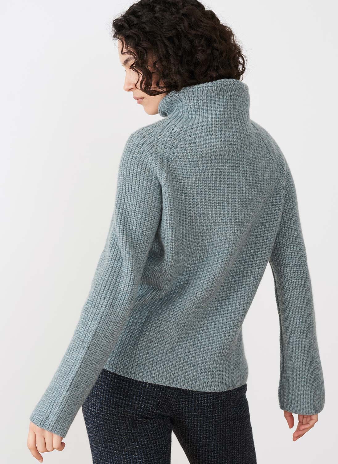 Mercury Cashmere Ribbed Funnel Neck | Women's Polo Necks | Brora