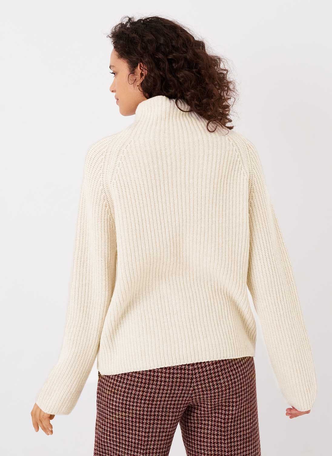 Swan Cashmere Ribbed Funnel Neck | Women's Polo Necks | Brora