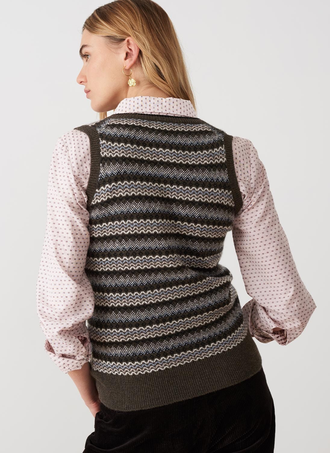 Peat Cashmere Fair Isle Tank | Fair Isle Tank Tops | Brora